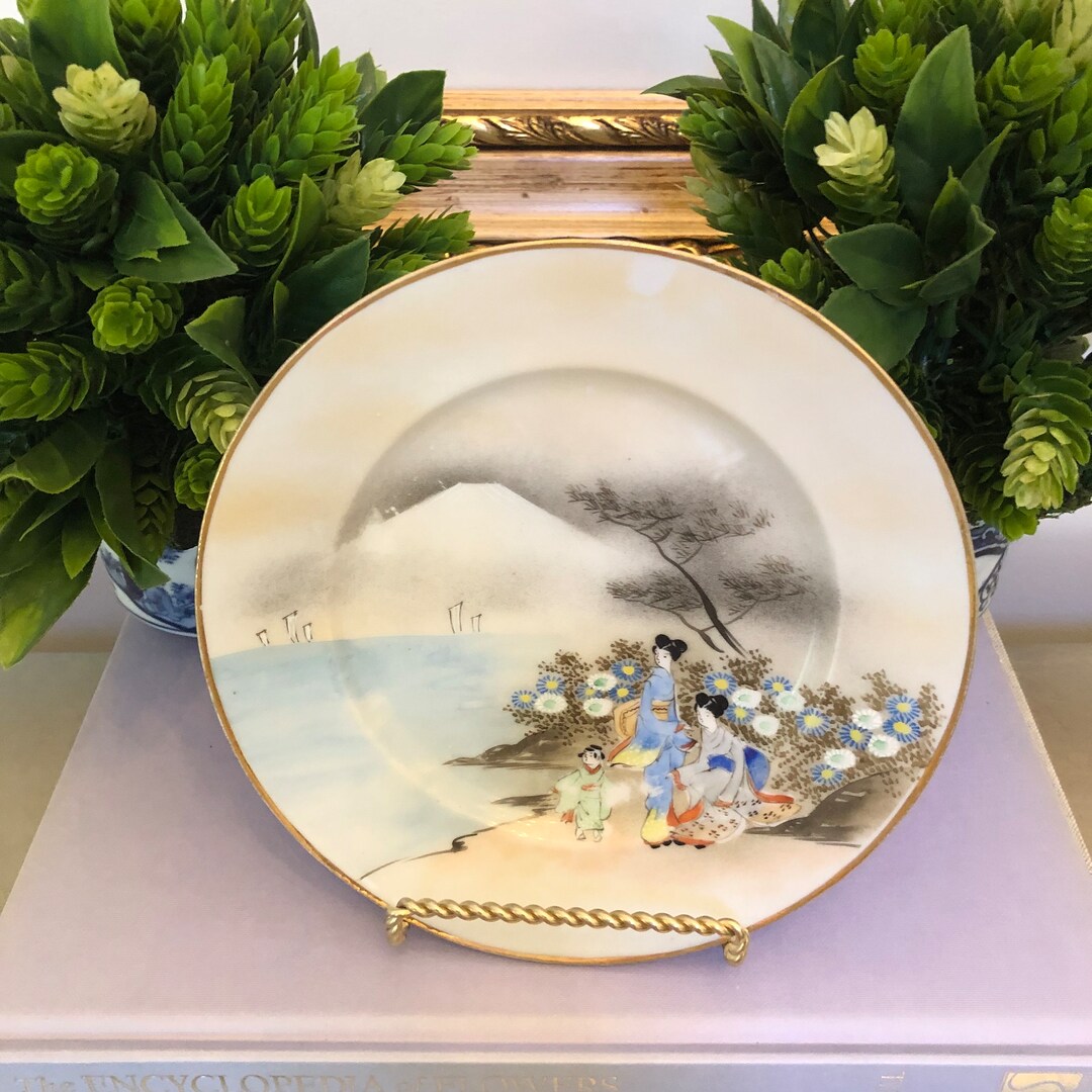 Japanese Satsuma Plate Earthenware Hand-painted Meiji Style - Etsy