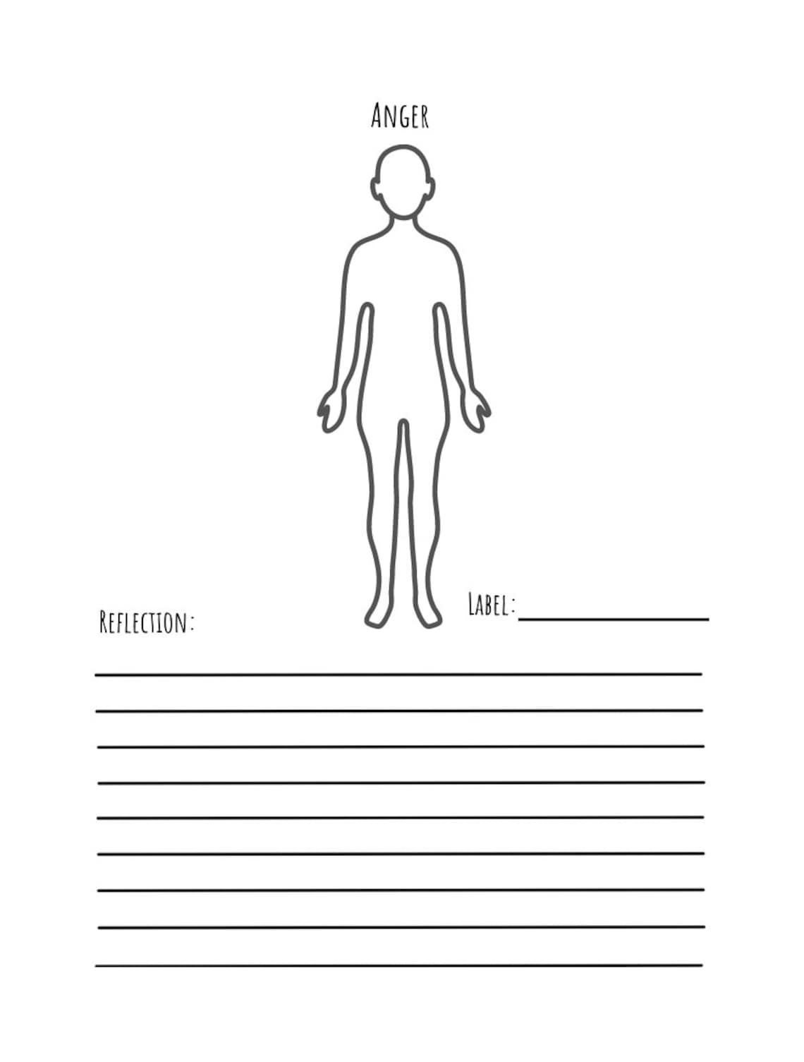Body Scan - Awareness of Felt Sense Workbook | Self-reflection ...