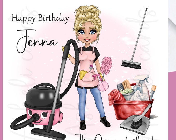 Personalised Birthday Card for a Cleaner Happy Birthday Cleaner Happy ...