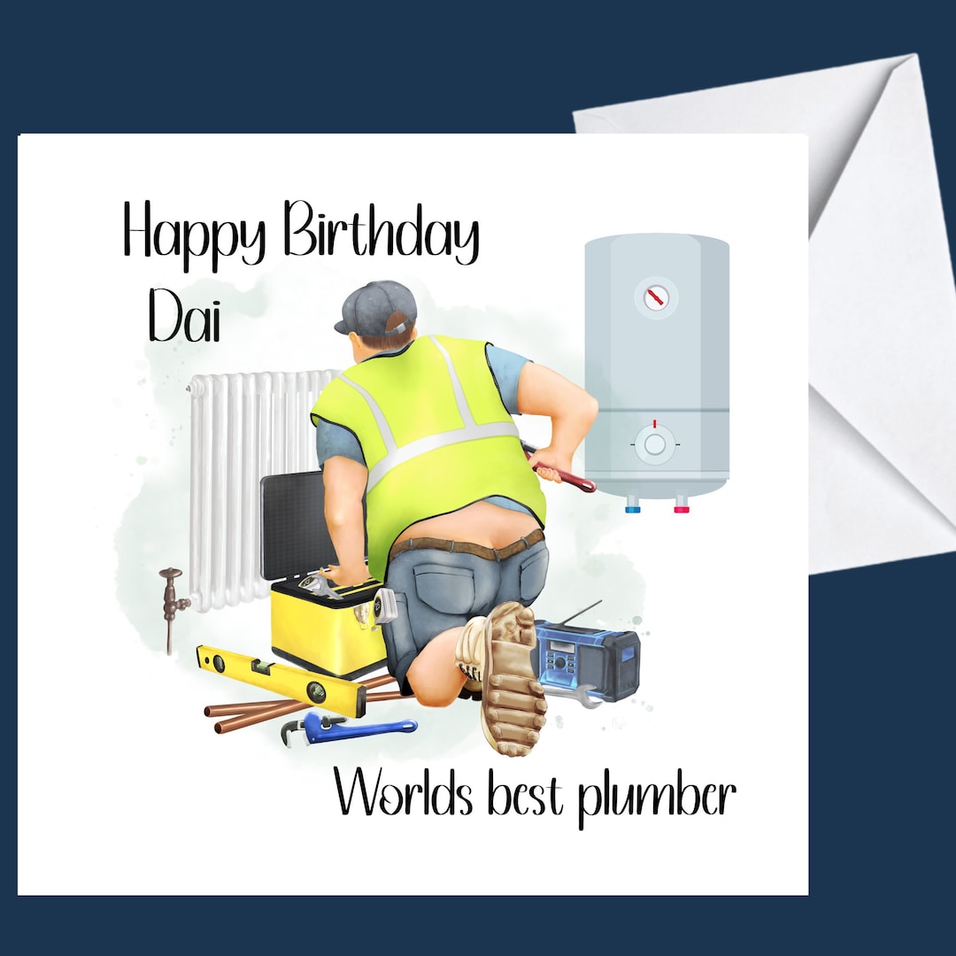 Personalized Tradesman Birthday Card, Plumber, Bricklayer, Son, Husband ...