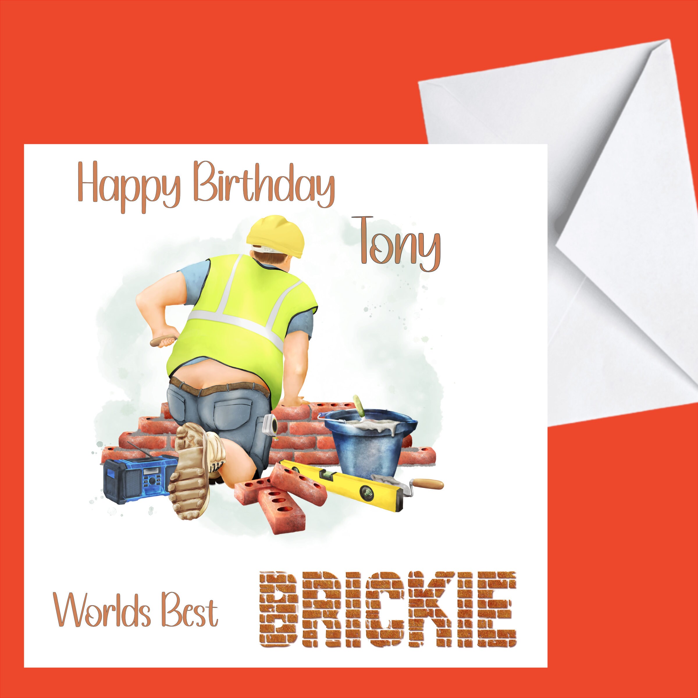 Personalized Tradesman Birthday Card, Plumber, Bricklayer, Son, Husband ...