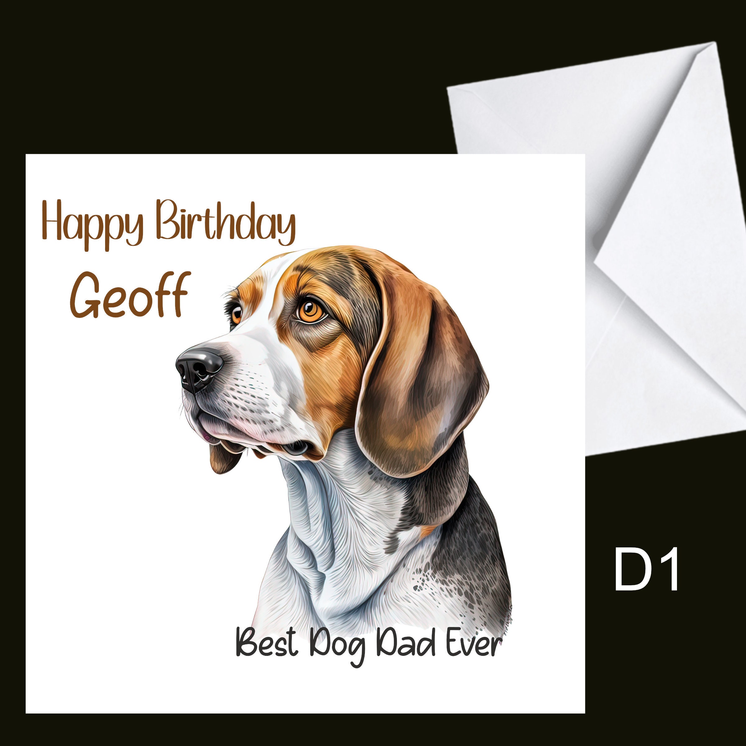 Personalised Beagle Birthday Card Husband Dad Son Brother Grandson ...