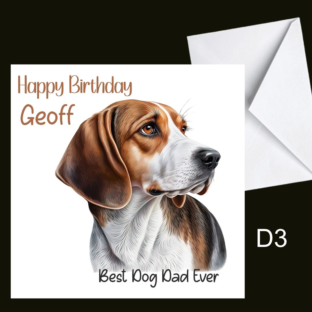 Personalised Beagle Birthday Card Husband Dad Son Brother Grandson ...