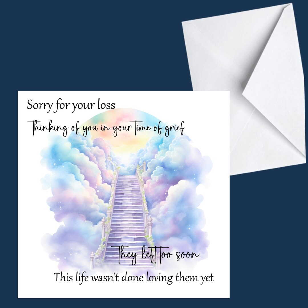 Rainbow Stairway Sympathy Card: Memorial Condolences - Etsy