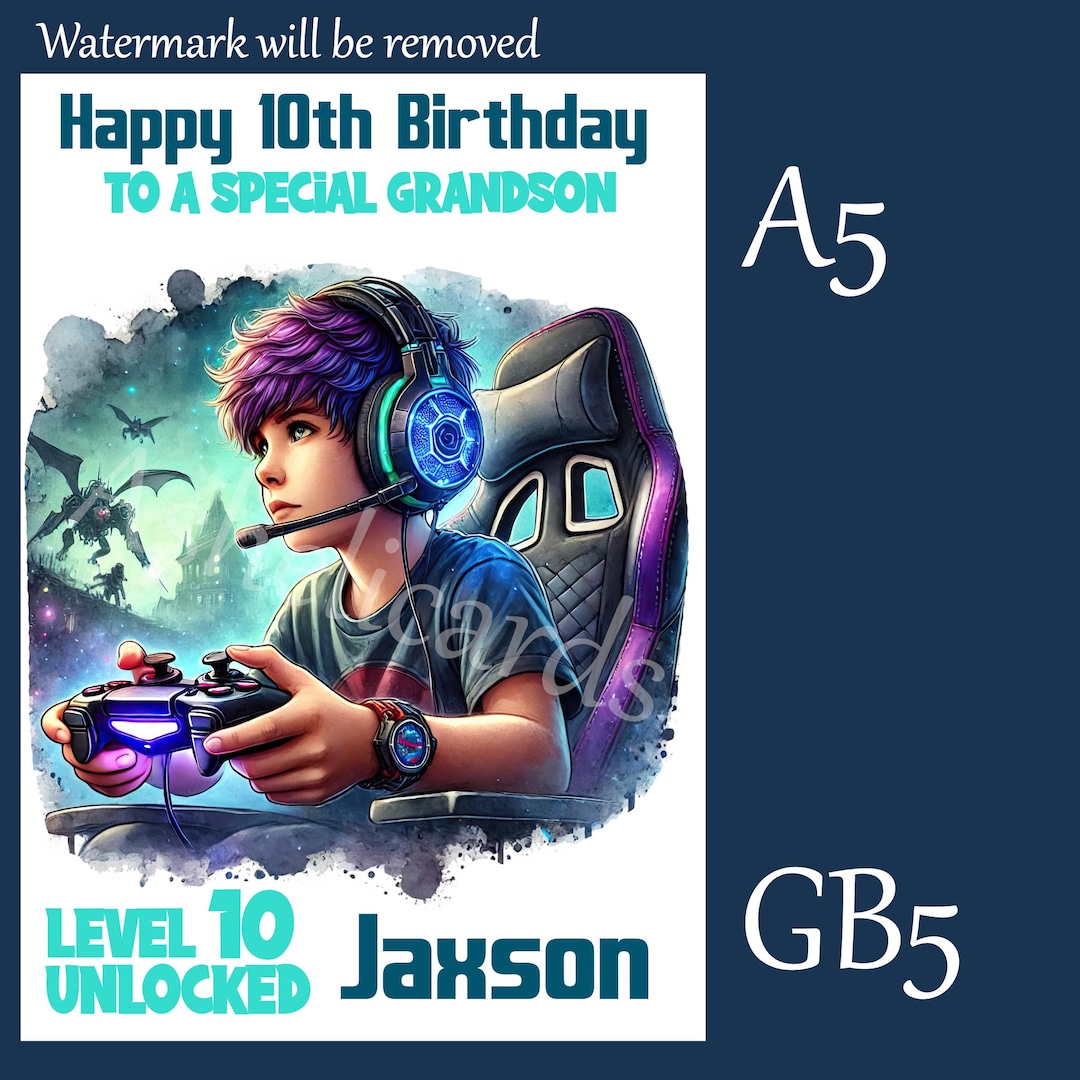 Personalised Gamer Birthday Card - Gaming Card - Computer Gamer ...