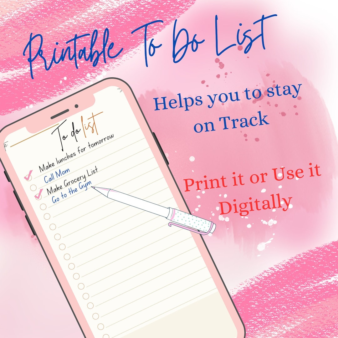 Stay on Top of Tasks: Instant Download To-do List - Etsy