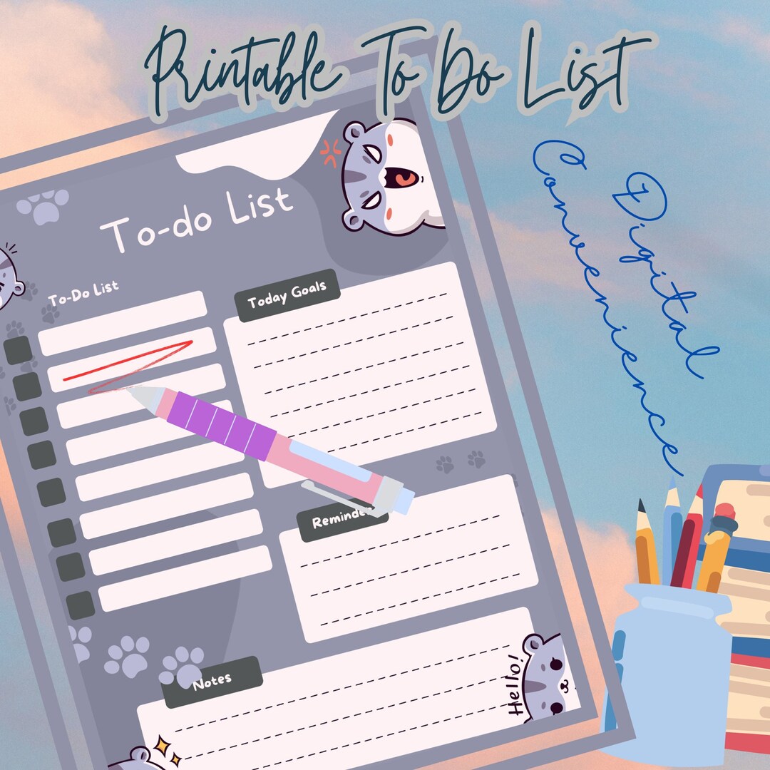 Whisker Whimsy To-do List Template: Stay Purrfectly Organized - Etsy