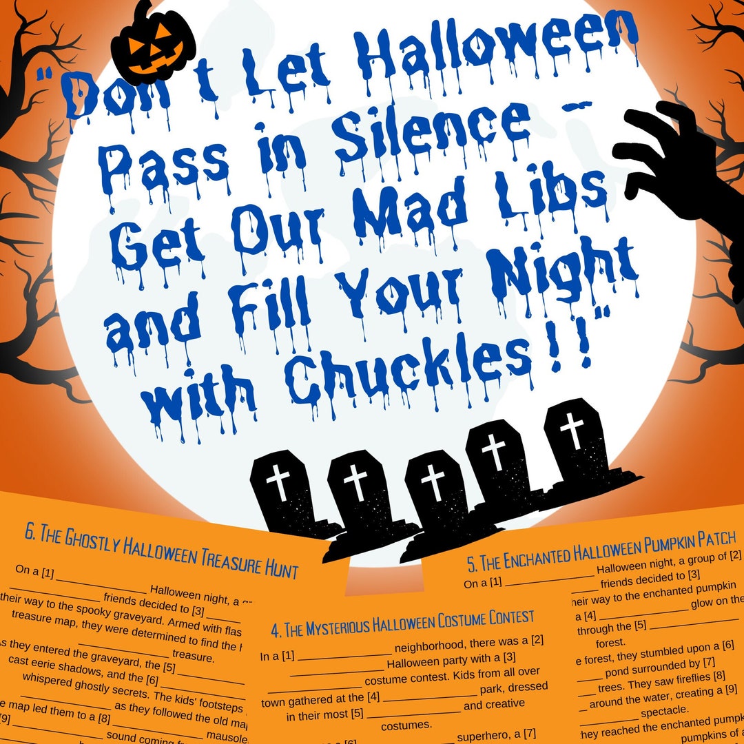 Spooky Halloween Mad Libs A Hilarious Twist on Your Scariest - Etsy