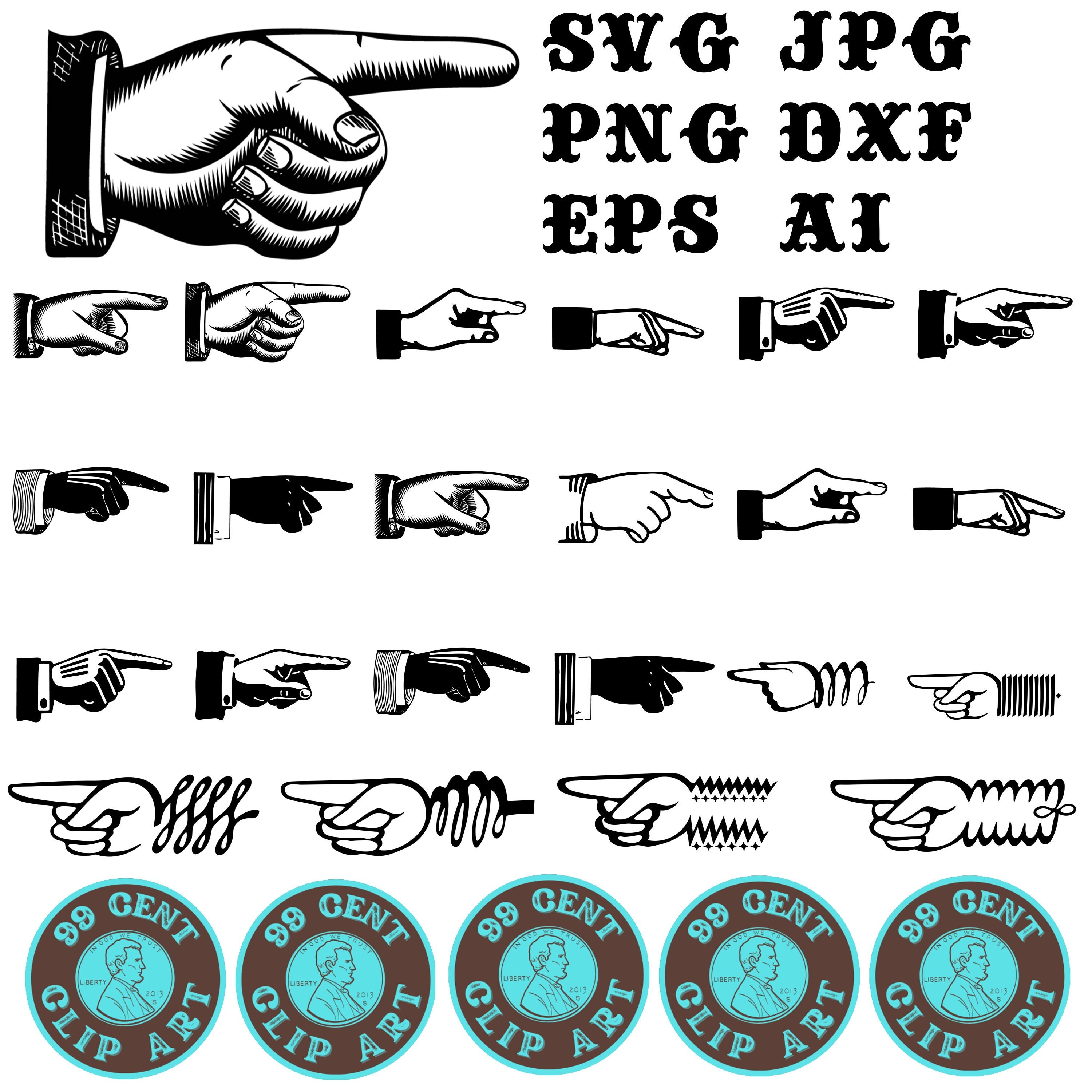 Retro Hands SVG Bundle: Classic Pointing Finger Designs - Etsy