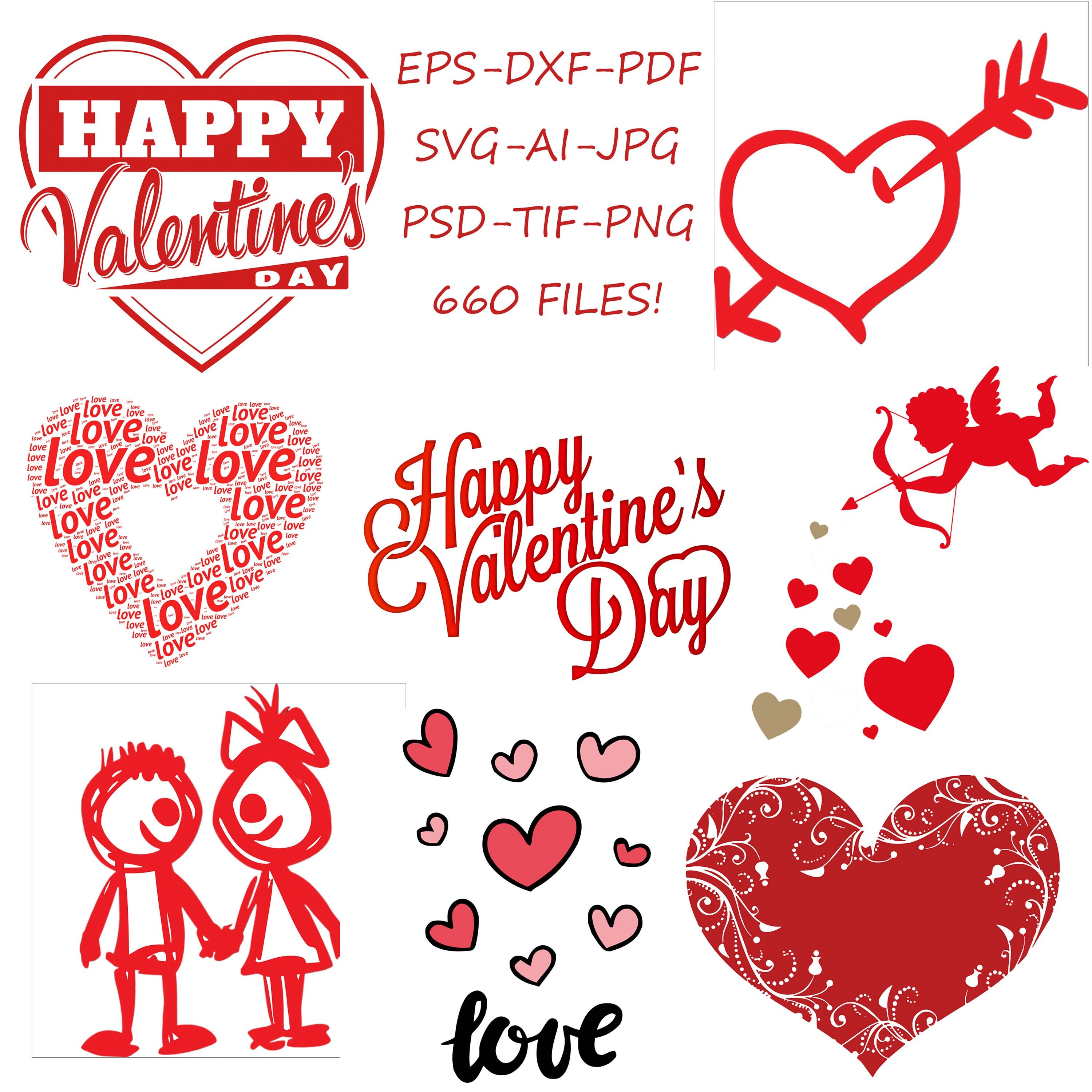 Valentine's Craft Bundle: SVG, PNG, EPS & More Cricut and Laser Ready ...