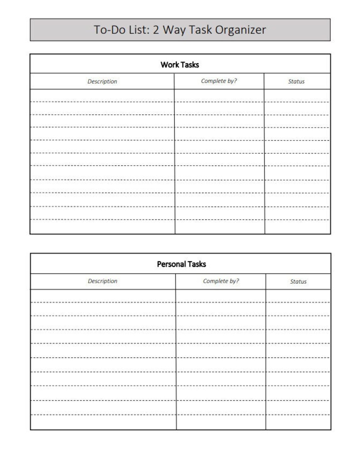 Two-way Task Organizer - Etsy