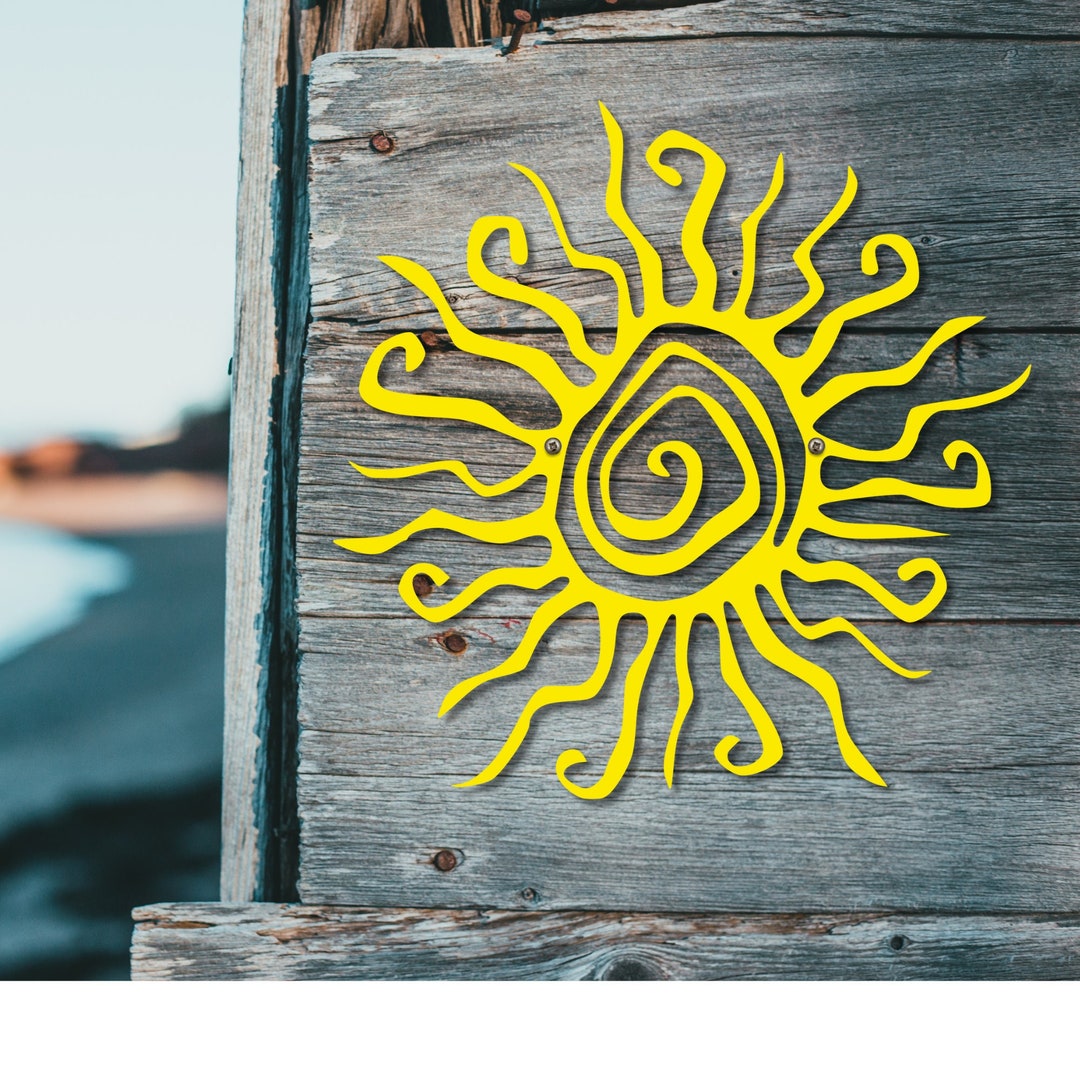 Metal Wacky Sun Fun Hippie Decor Boho Art Large Outdoor Metal Decor ...