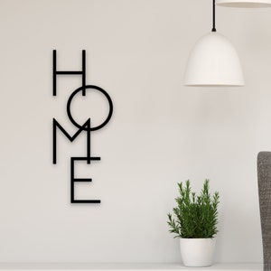 Vertical HOME Sign Metal HOME Word Wall Decor Modern Accent for Living ...