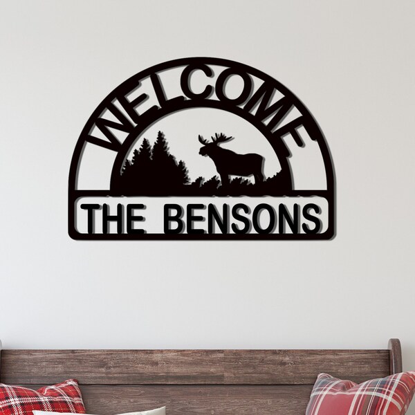 Moose Welcome Sign - Etsy