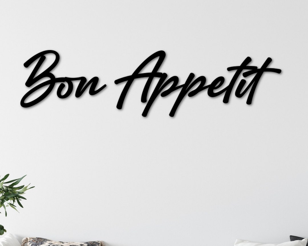 Bon Appetit Sign Bon Appetit Metal Word Farmhouse Decor - Etsy