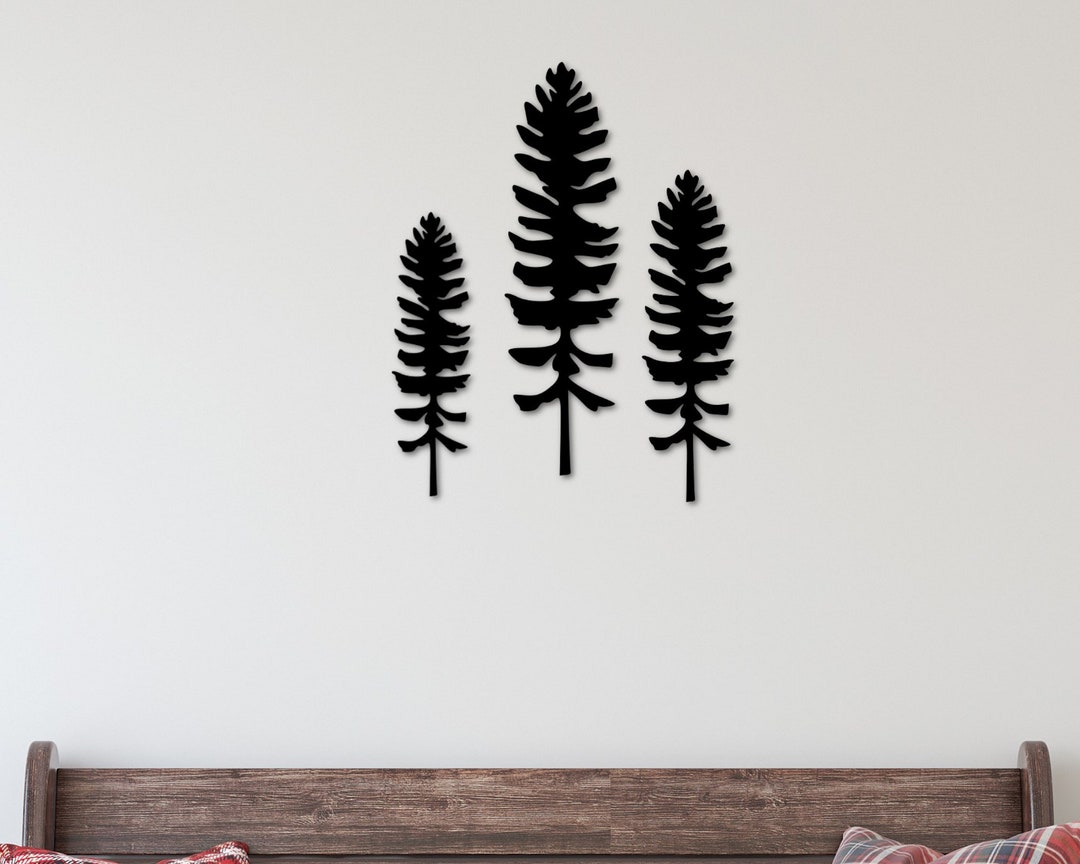 Single Pine Tree Metal Wall Hanging Rustic Sign Wall Art Wall Decor ...