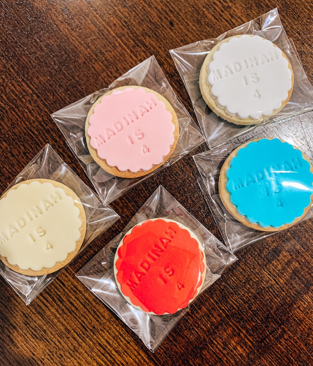 10 X Personalised Flower Sugar Cookies With Name Birthday Gifts for ...