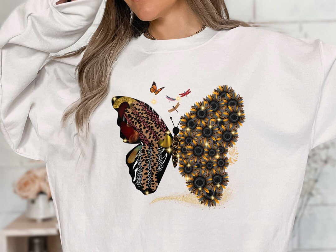 Butterfly Sunflower Transformation PNG Instant Download or - Etsy