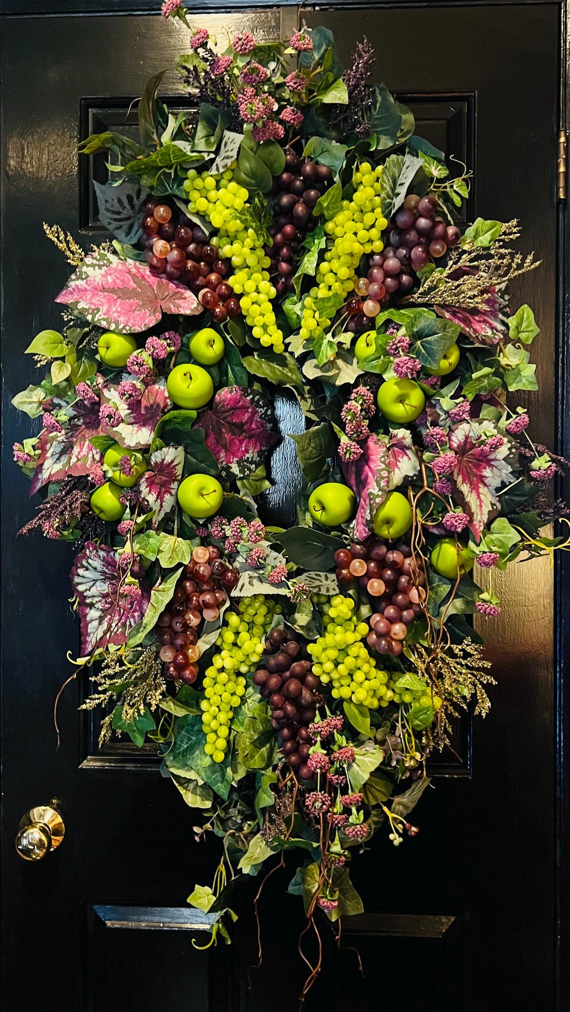 Made to Order XXL Tuscan Grape & Apple Wreath: Rustic Wine Country Door ...