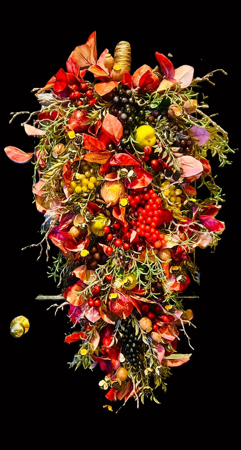 Made to Order Luxury Tuscan Fruit Wreath: Sugared Apples, Vintage Grape ...