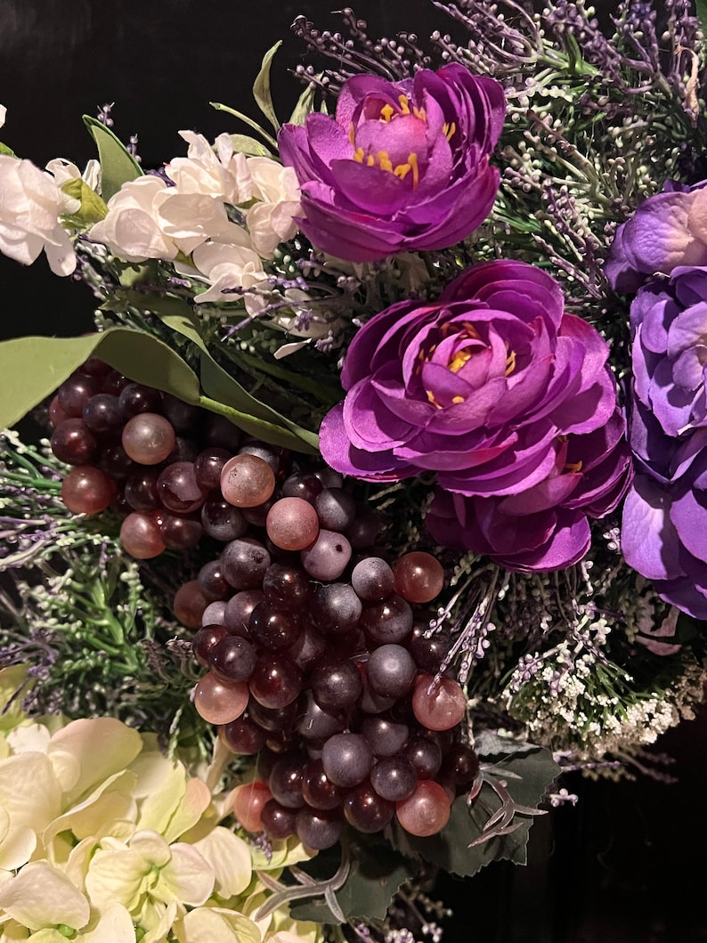 Made to Order Real Touch Purple and Green Hydrangea Wreath: Tuscan ...