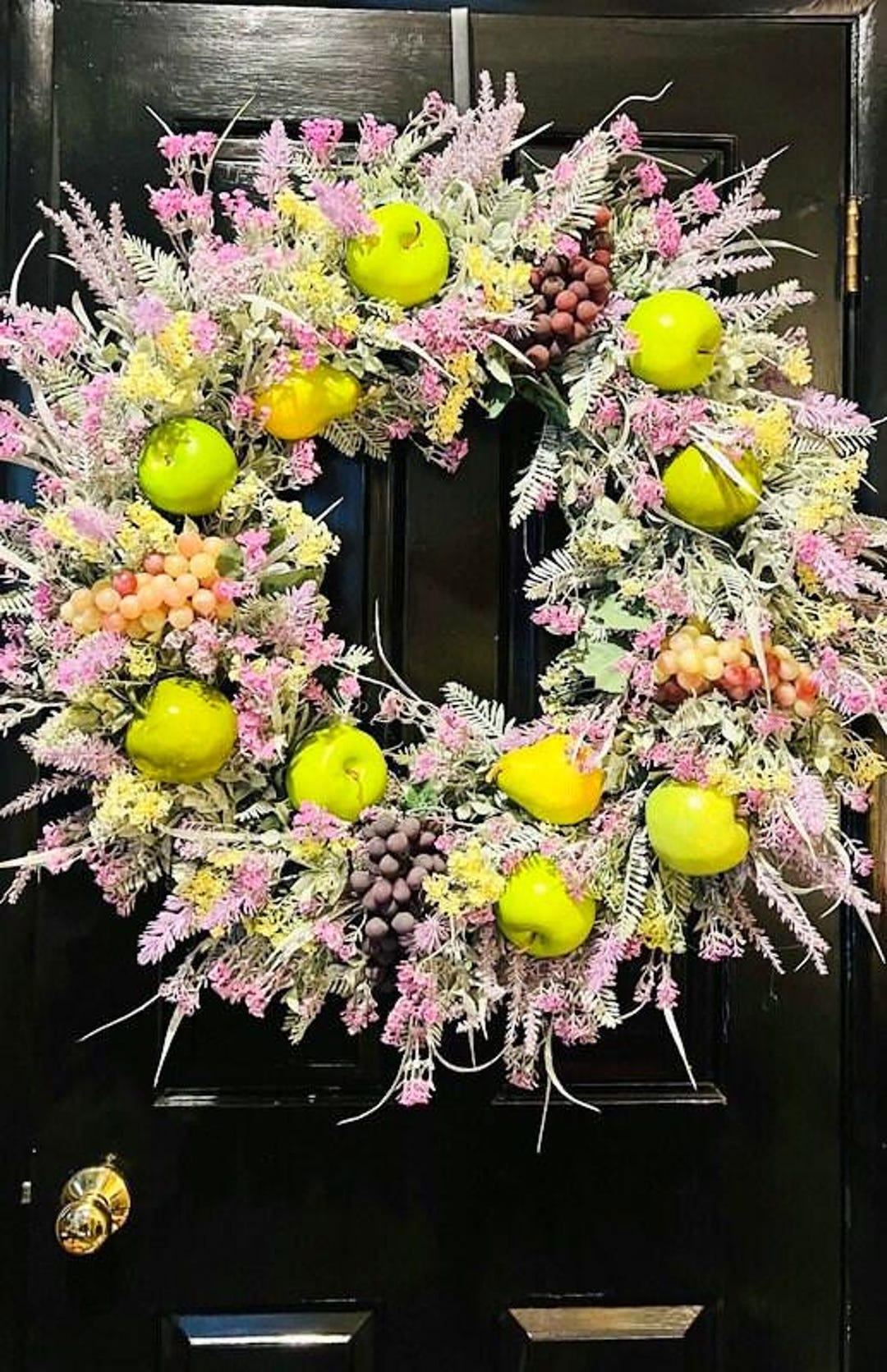 XXL Green Apple, Pear, Grape & Lavender Spring Summer Wreath - Etsy