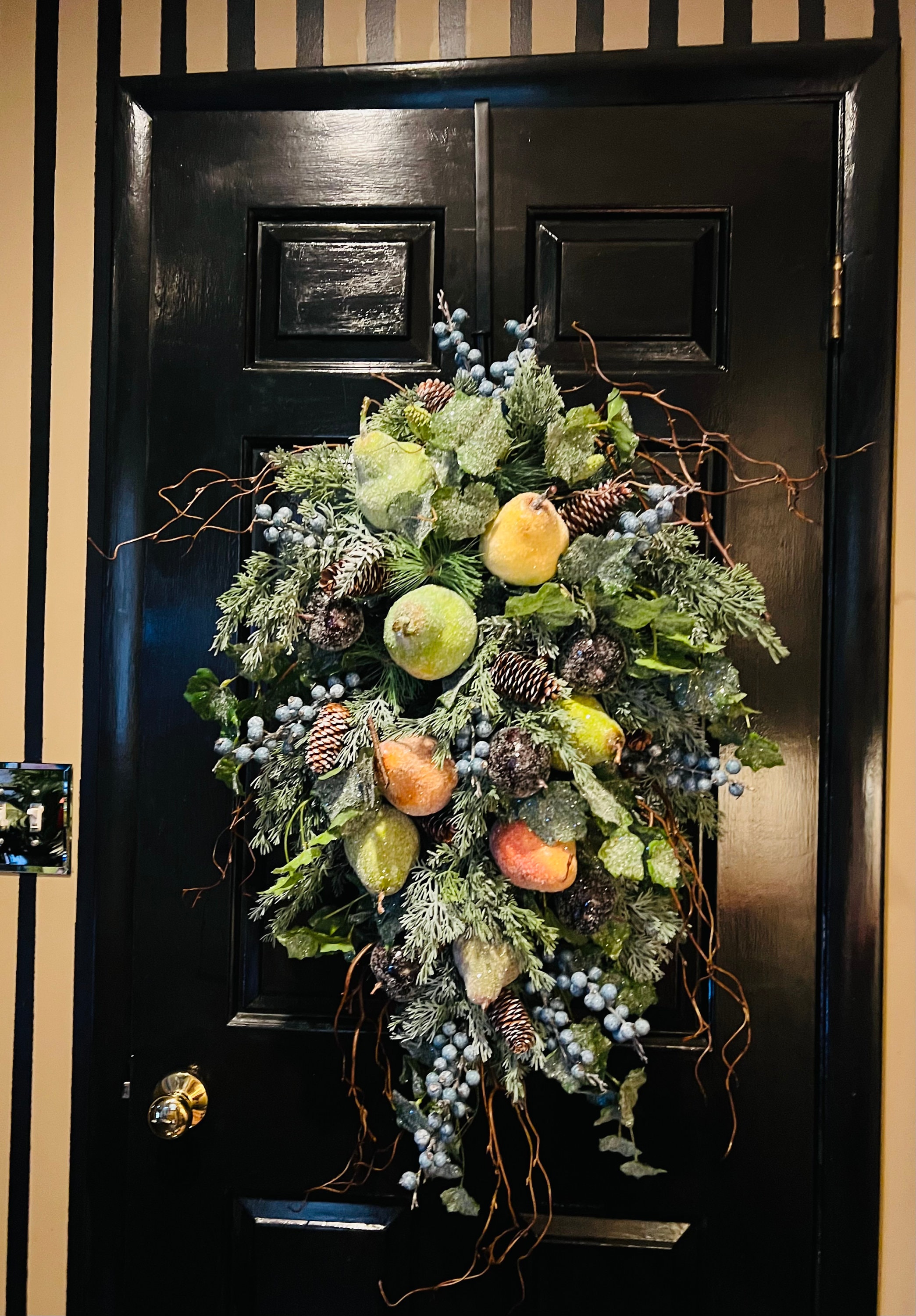 Made to Order Sugared Pear Door Swag: Tuscan Style Plum, Blueberry ...