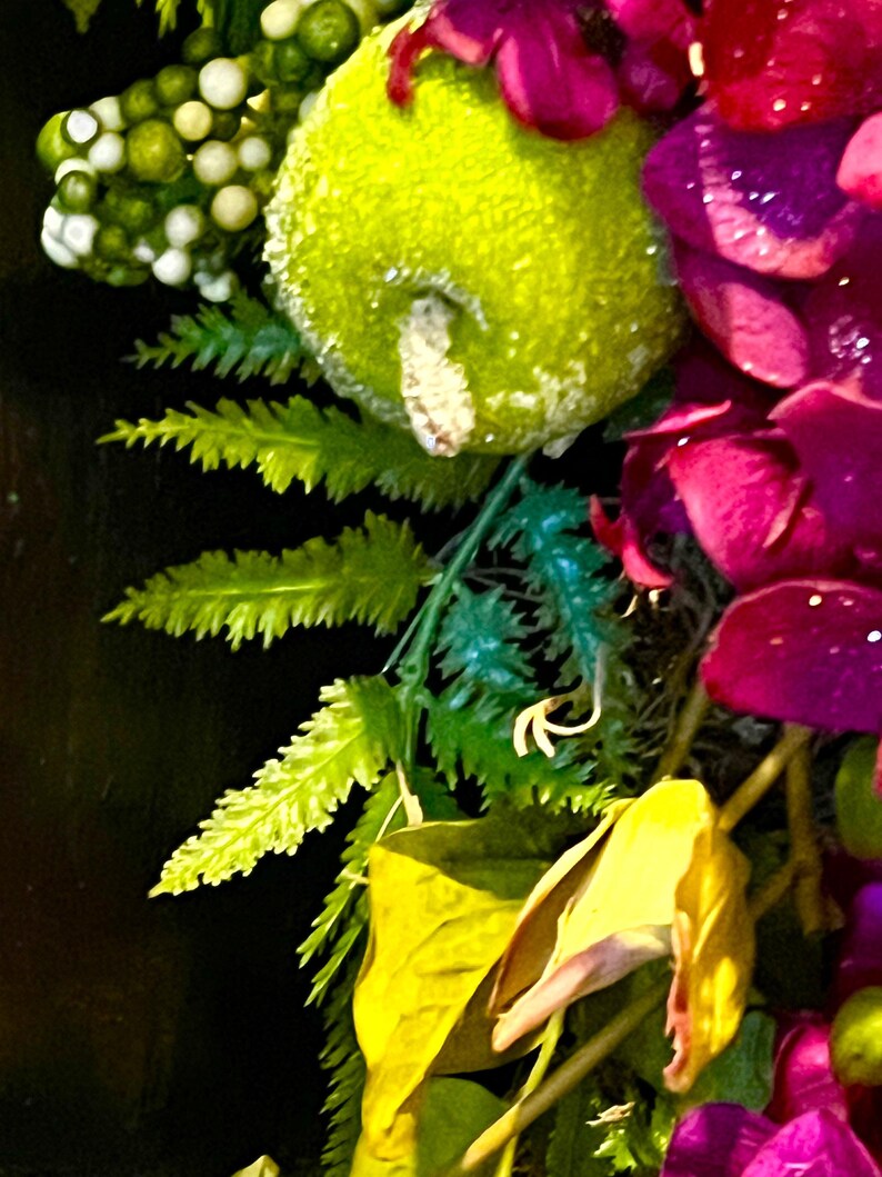 XXL Tropical Real Touch Orchid Lily Wreath With Sugared Apples and ...