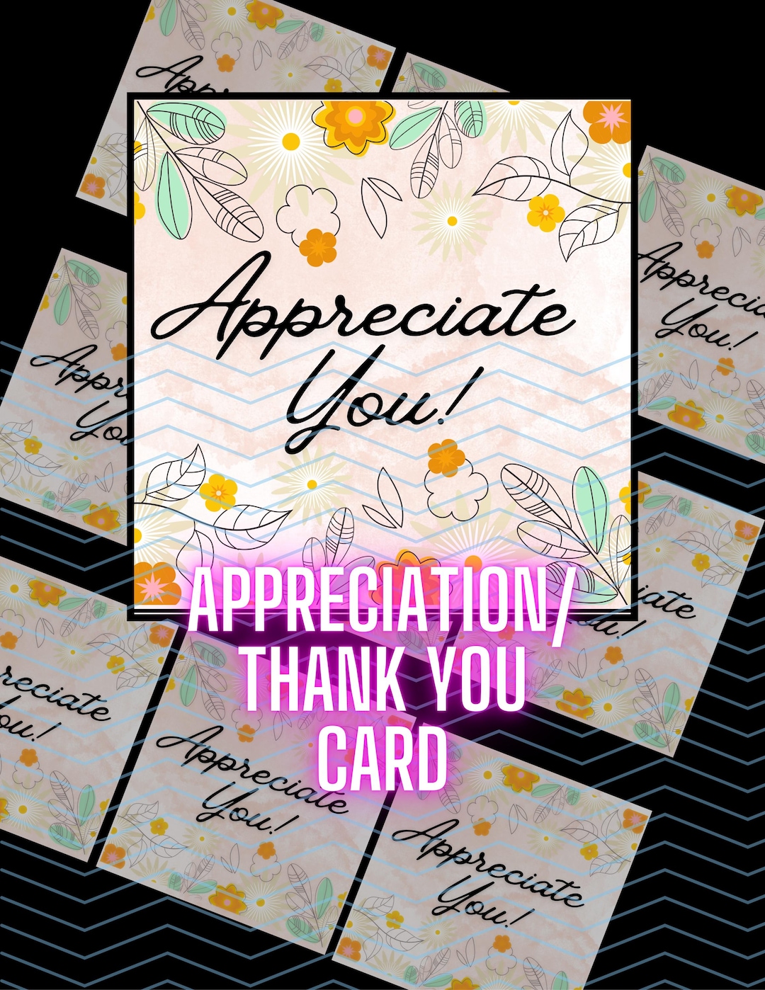 Printable Thank You Card | Appreciation Card (digital Download) - Etsy