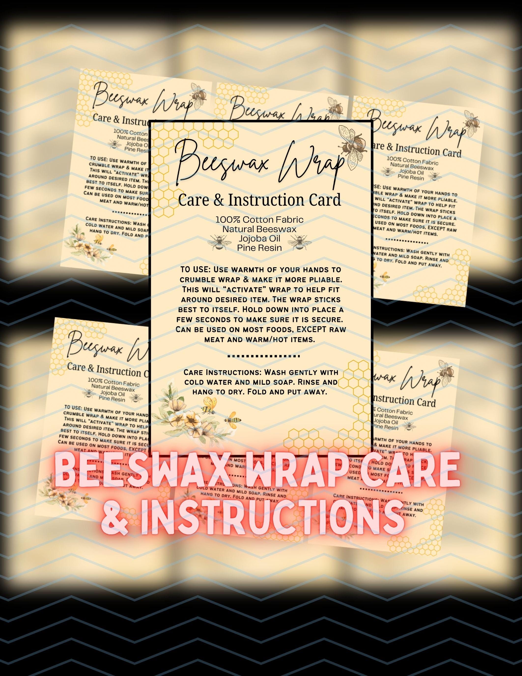 Printable Care Card for Beeswax Wraps | Reusable Beeswax Wrap Care and ...