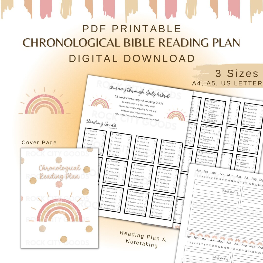 Chronological Bible Plan, Printable Daily Bible Study, Bible Reading ...