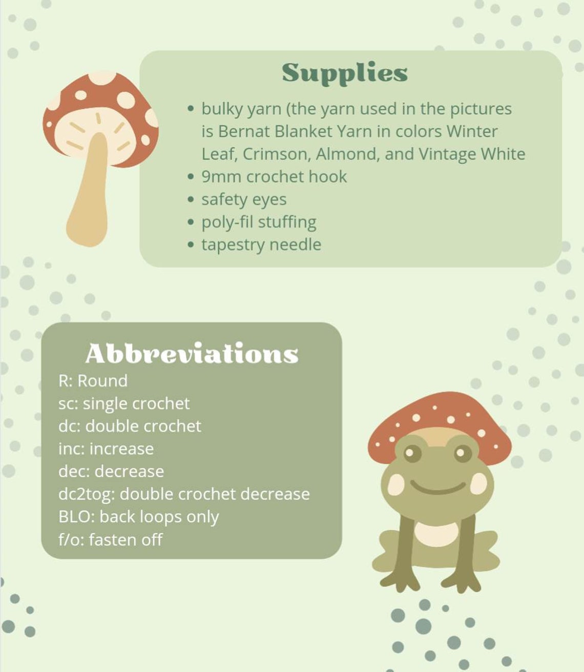 Mushroom Frog Crochet Pattern **PDF Only** - Etsy
