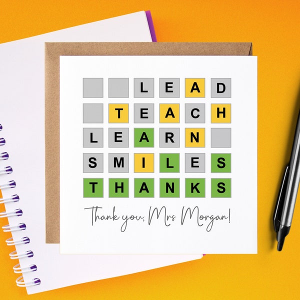 Wordle Thank You Card - Etsy