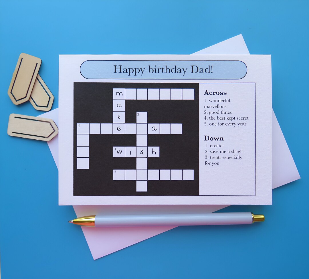 Personalisable Crossword Birthday Card and Fun Gift Custom - Etsy