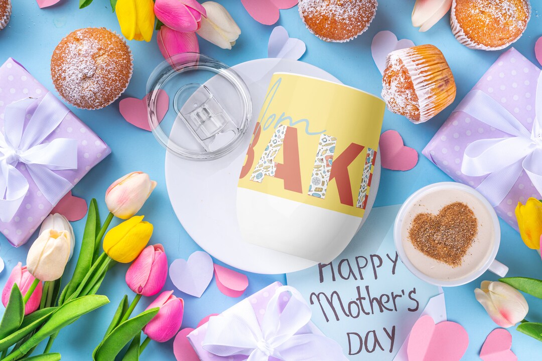 Mom Baker Wine Tumbler, Mother's Day Wine Tumbler, Mother's Day Gift ...