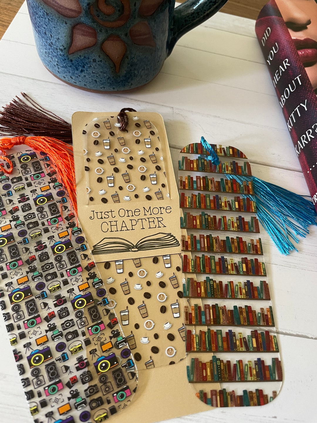 Fun Bookmark Set Camera Bookmark Bookshelf Bookmark Coffee - Etsy UK