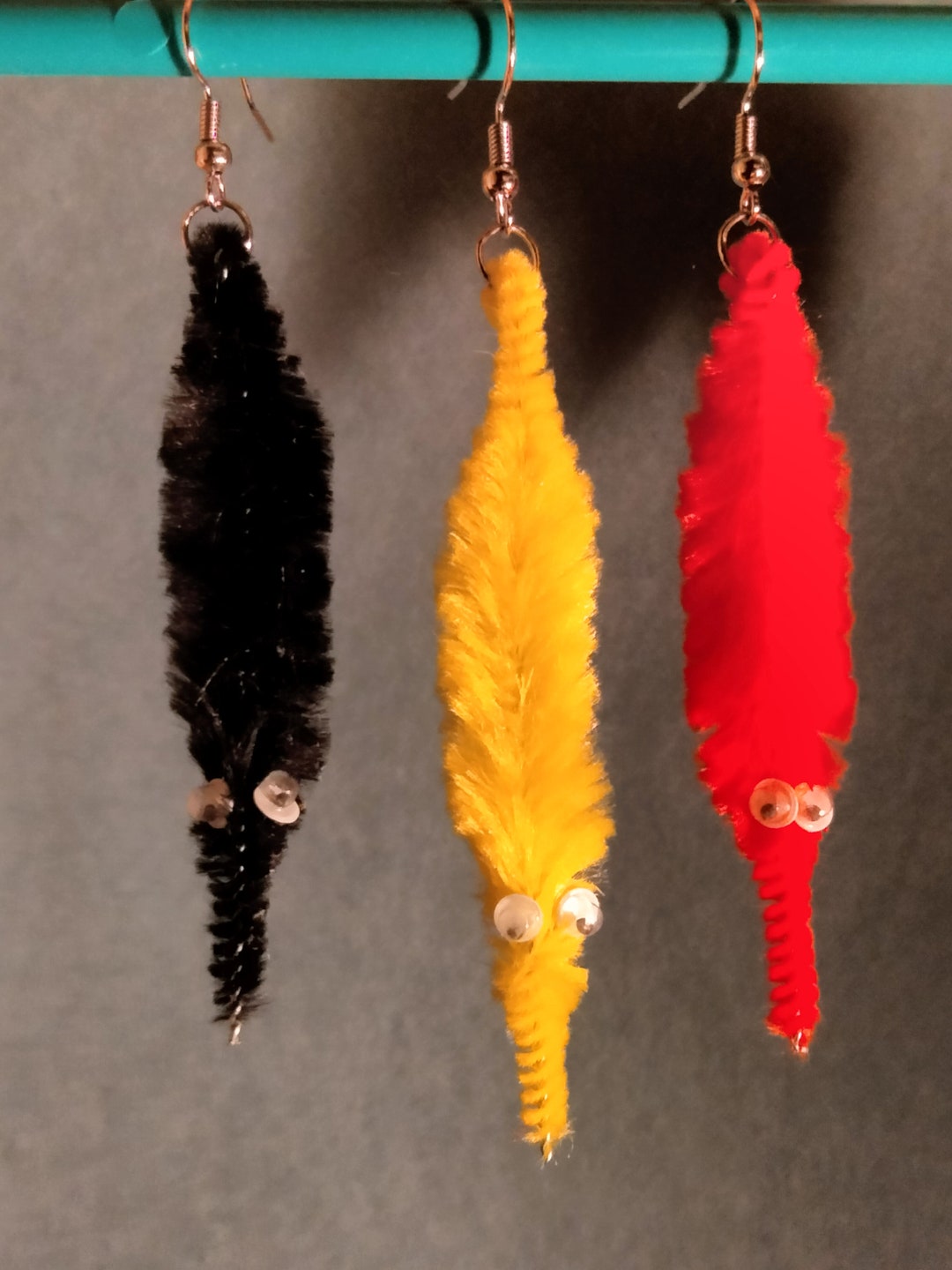 Worm on a String Earrings - Etsy