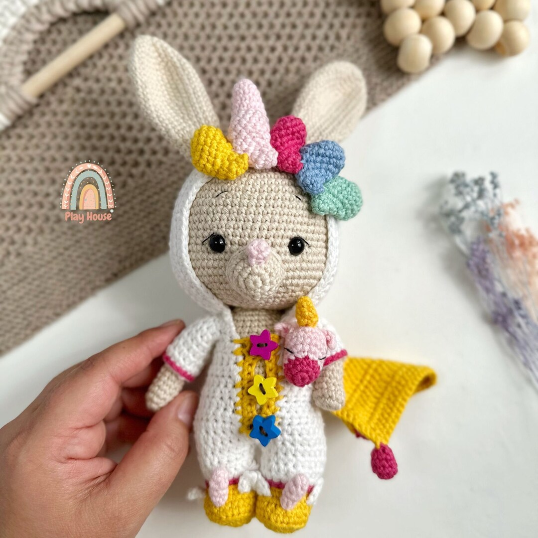 Sugar Bunny Crochet Toy, Unique Bunny Plush Toy, Cute Animal Friend for ...