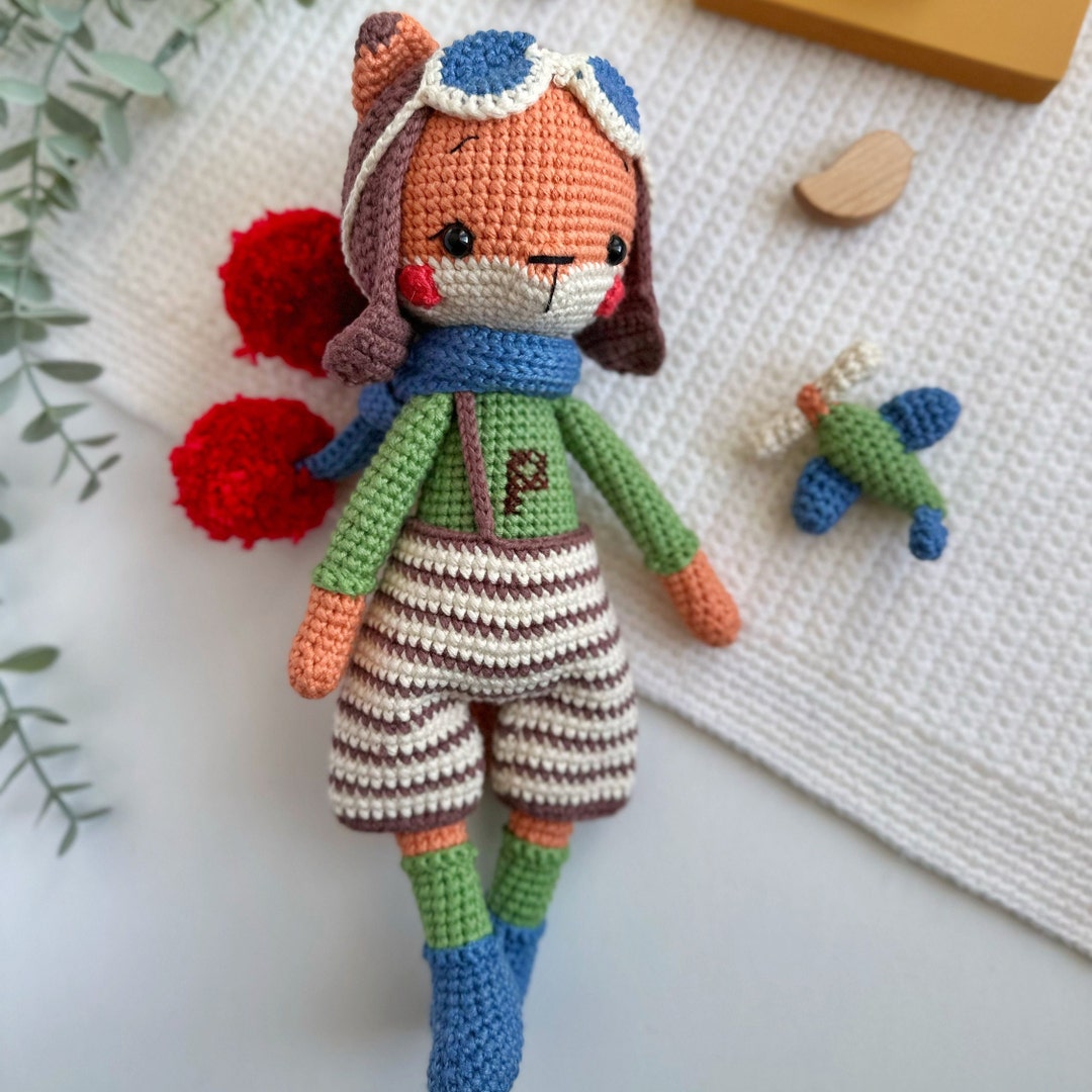 Personalized Sky Fox Crochet Toy, Unique Plush Toy, Cute Animal Friend ...