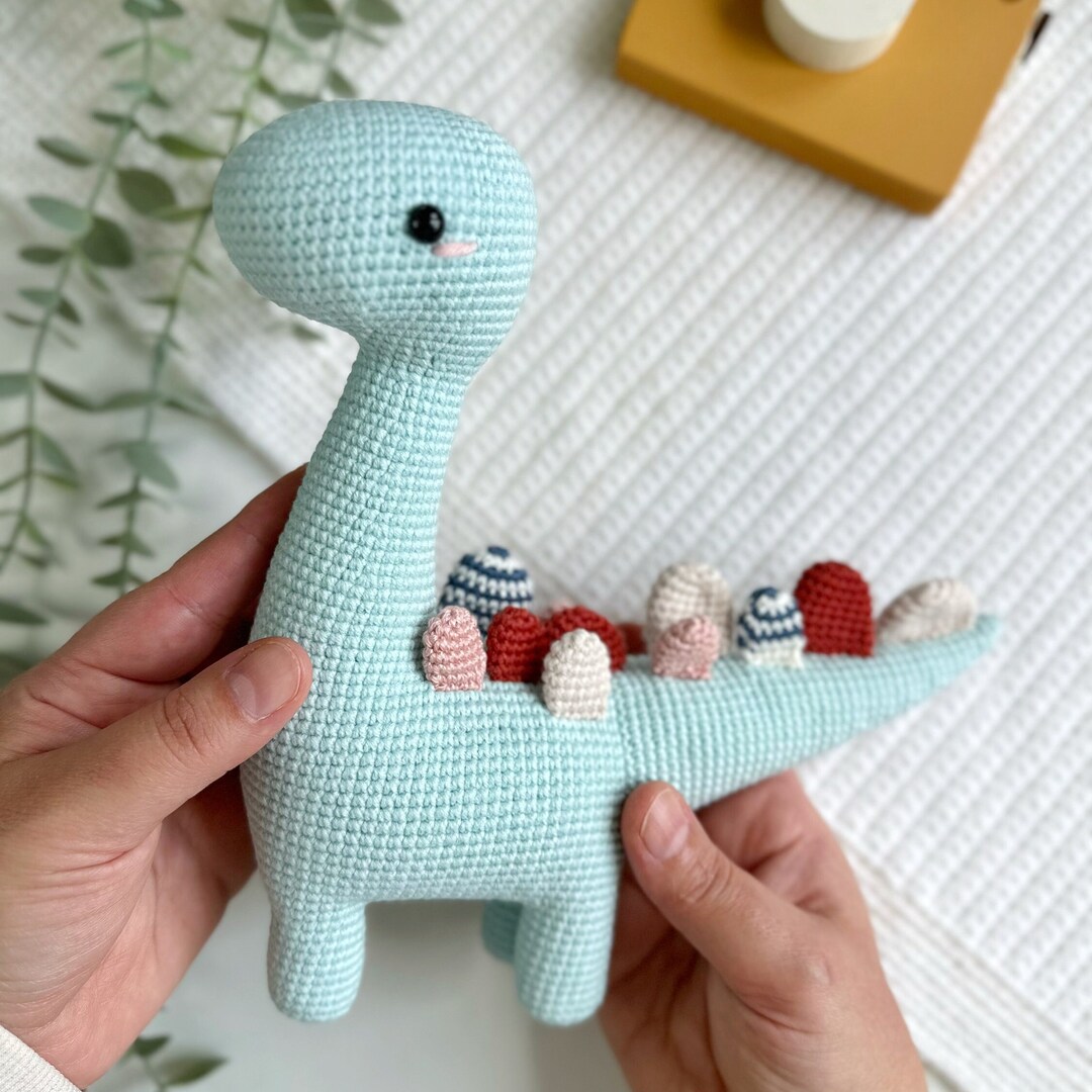 Eduardo Dinosaur Crochet Toy, Unique Diplodocus Plush Toy, Cute Animal ...