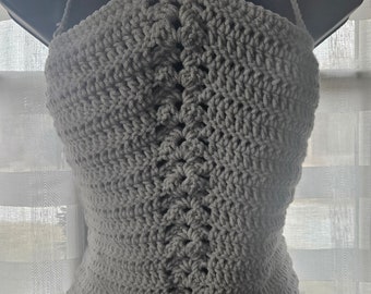Backless Crochet Top - Etsy