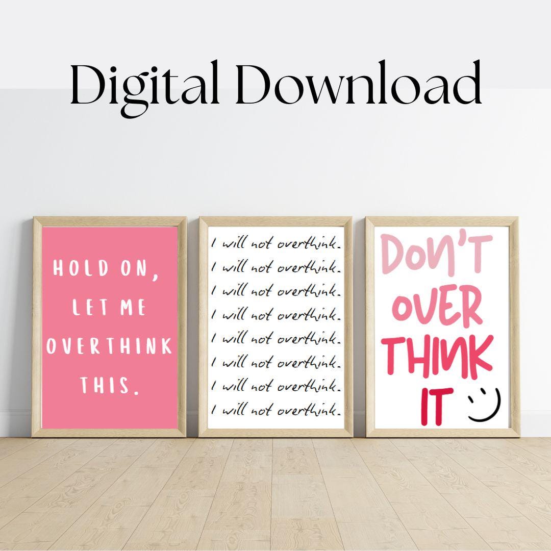 Overthinking Wall Art Prints - DIGITAL DOWNLOAD - Etsy