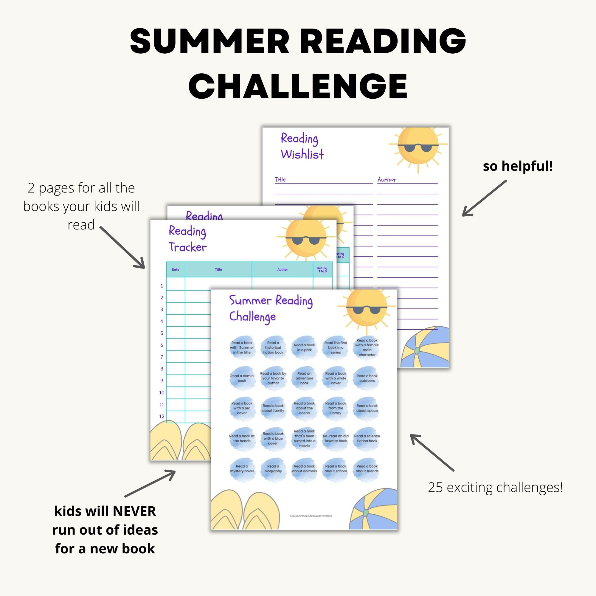 Summer Reading Challenge - Kids and Adults Bundle! Summer Reading ...