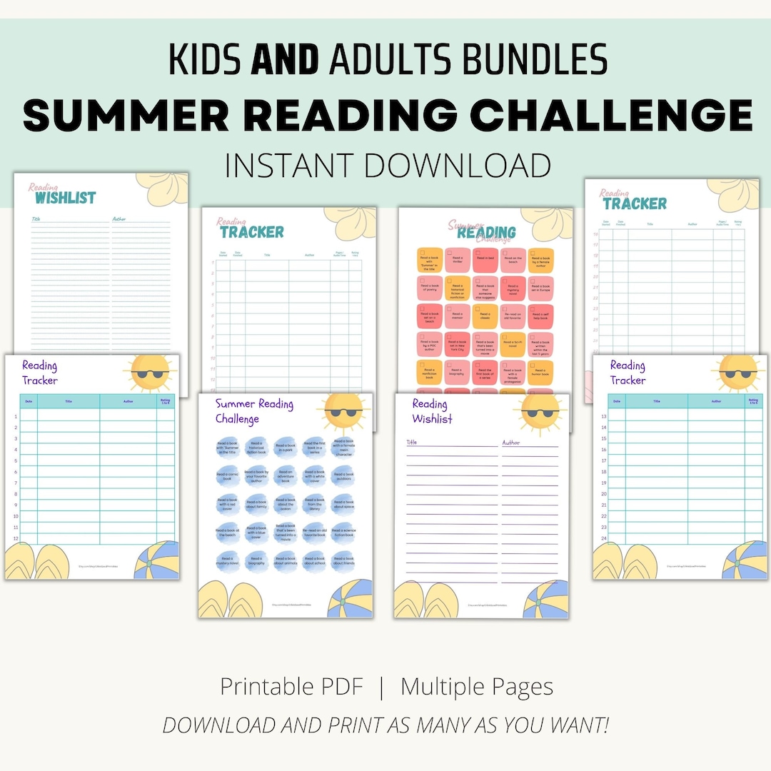 Summer Reading Challenge - Kids and Adults Bundle! Summer Reading ...