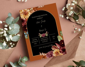Editable Fall Save the Date & Wedding Invitation Bundle 5x7 - Etsy