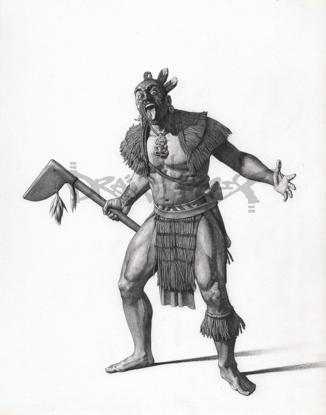 MAORI WARRIOR, Warrior Drawing, Historical Warriors, Drawing Download ...