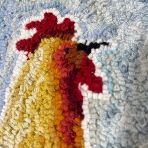 Primitive Hooked Rug, Rooster Decor, Tapestry, Wall Hanging, Rooster ...