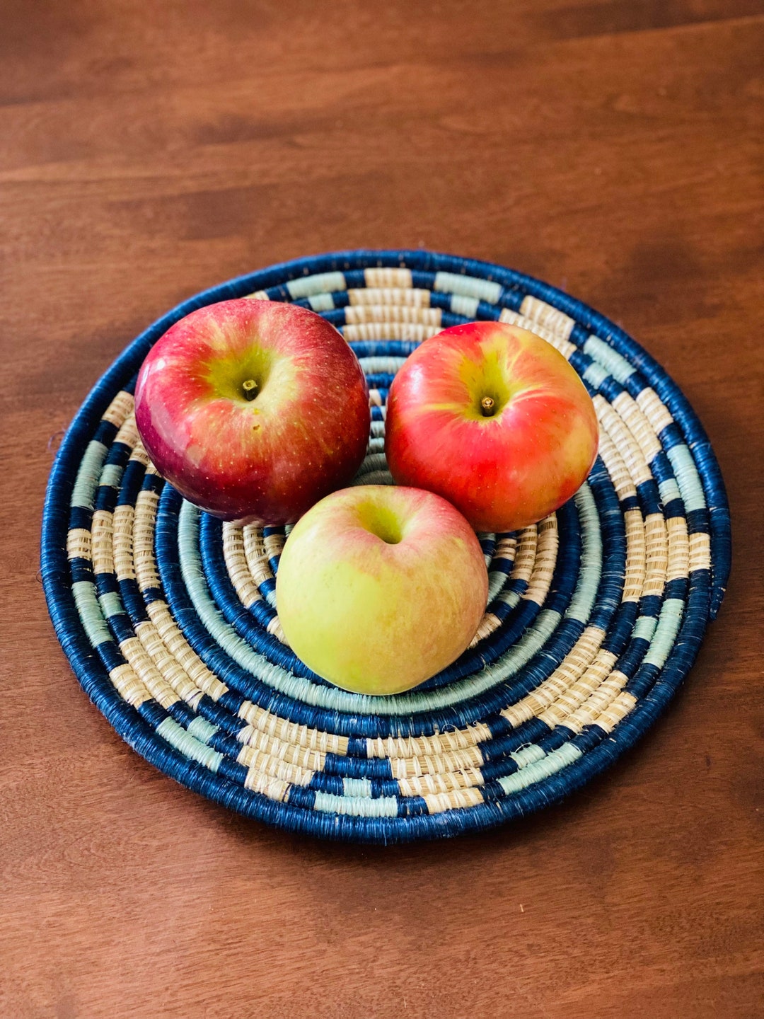 Such a Rare Find! Blue African Woven Plate - Etsy