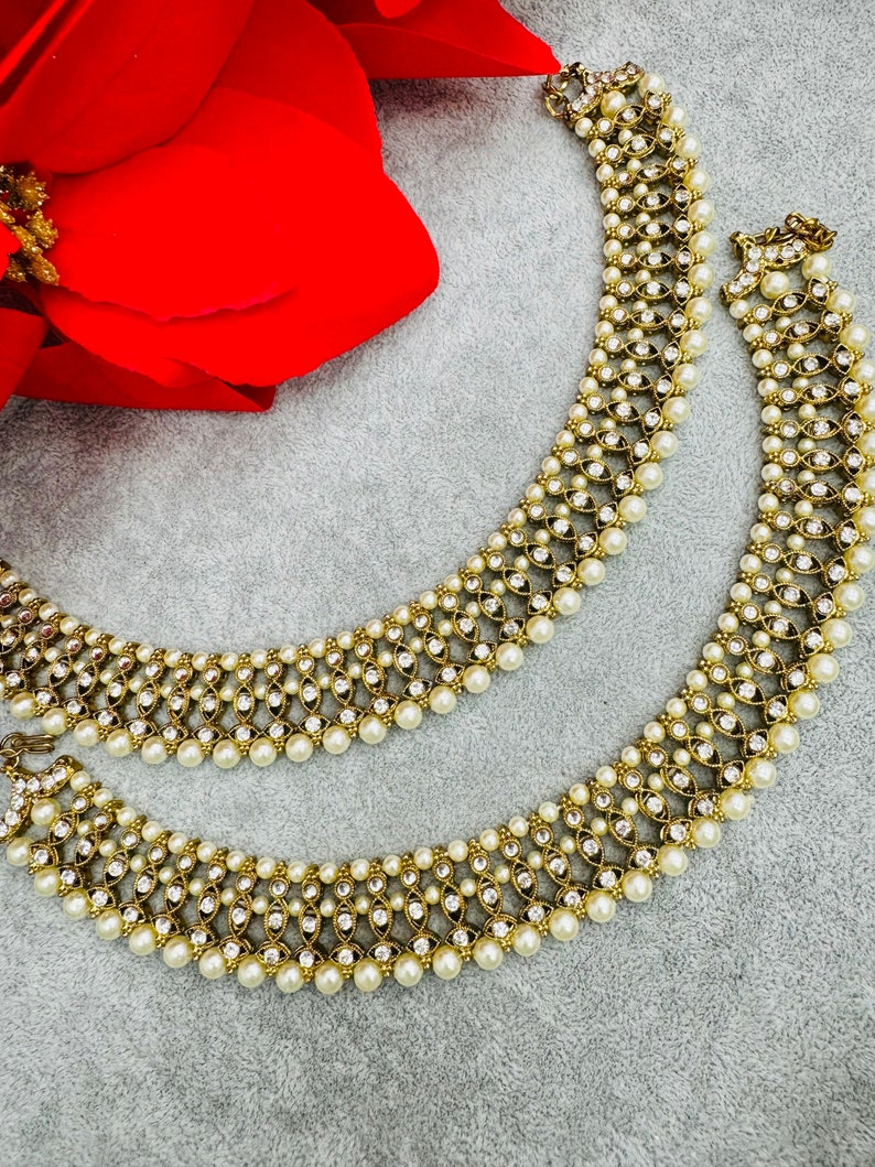 Stone Anklets Indian Payal Indian Wedding Jhanjhar Traditional Payal ...