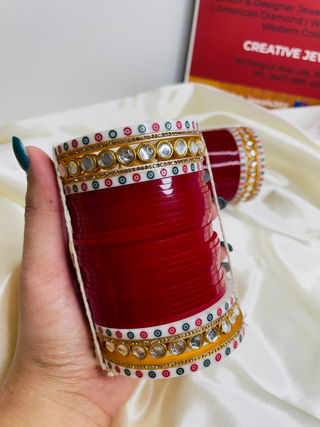 Traditional Bridal Chooda Bangles Punjabi Traditional Dotted Chuda ...